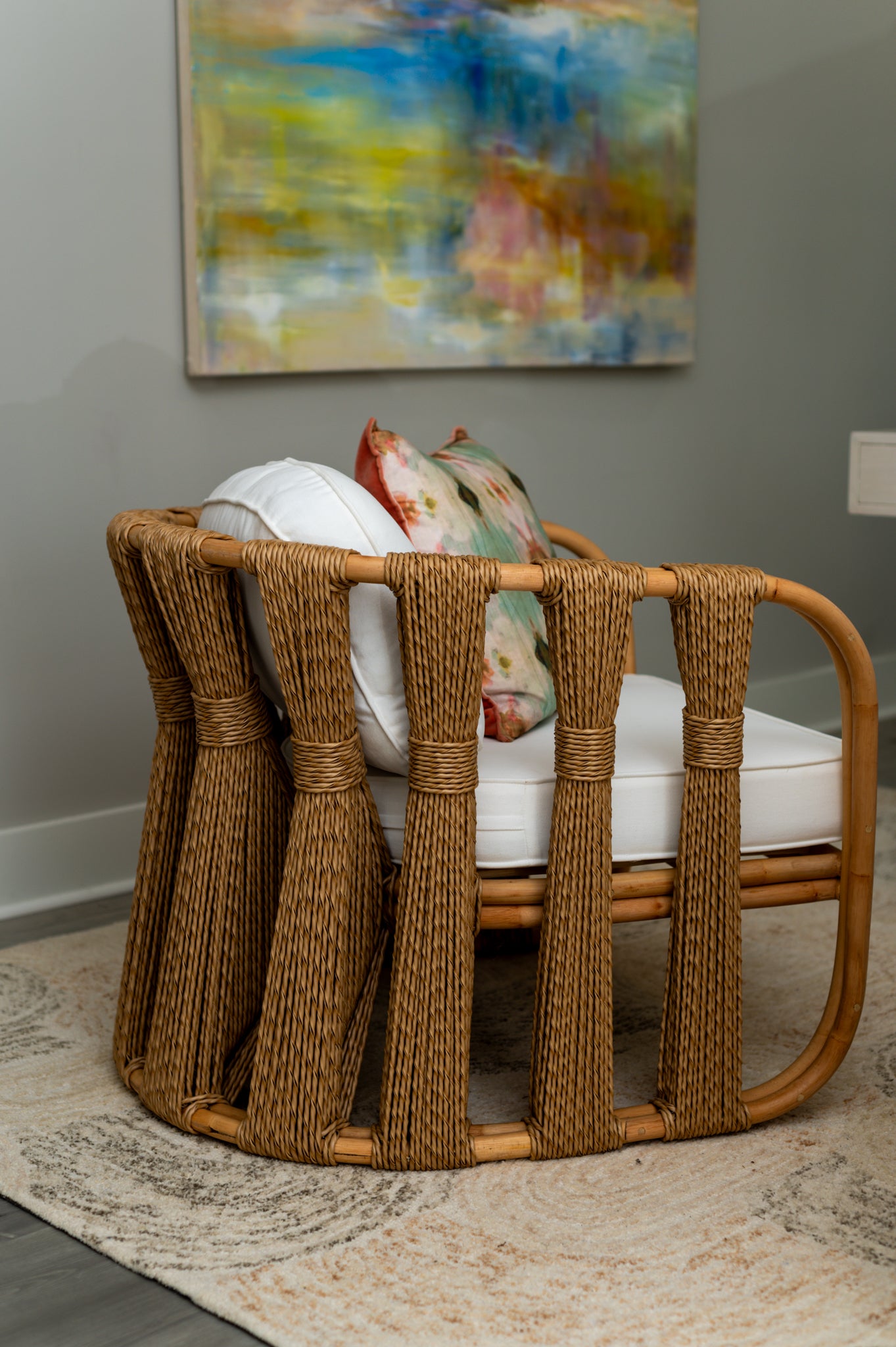 Rattan rope chair store