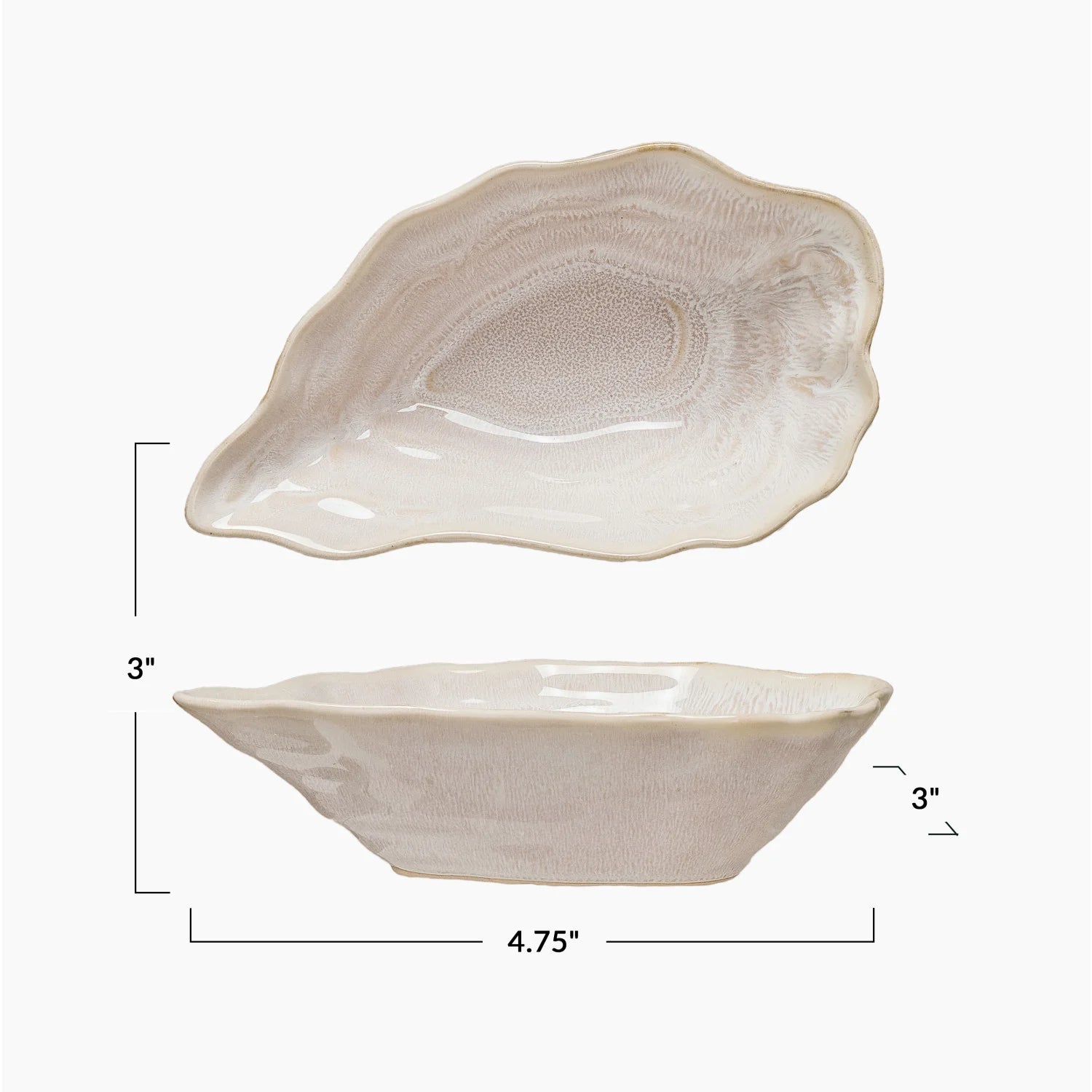 Stoneware Oyster Shell Shaped Bowl (Each One Will Vary) – Auden & Avery